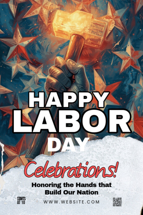 Maximalist Happy Labor Day Poster Template | PosterMyWall
