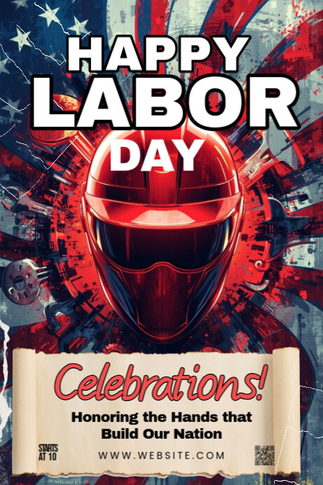 Maximalist Happy Labor Day Poster Template | PosterMyWall