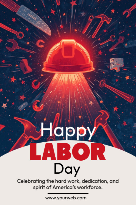 Maximalist Happy Labor Day Poster Template | PosterMyWall