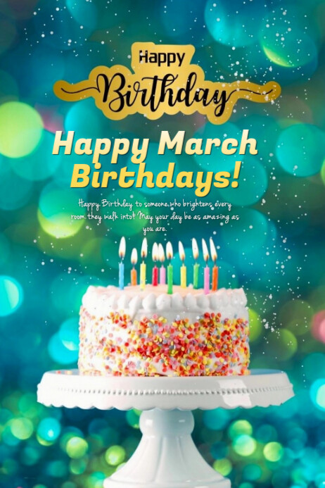 Maximalist Happy March Birthdays Banner 4' × 6' Template | PosterMyWall