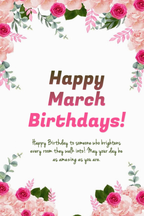 Maximalist Happy March Birthdays Banner 4' × 6' Template | PosterMyWall