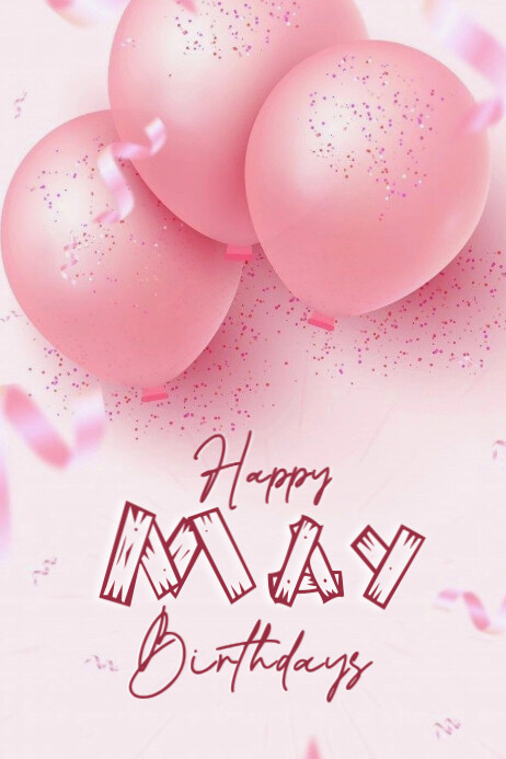 Maximalist Happy May Birthdays Banner 4' × 6' Template | PosterMyWall