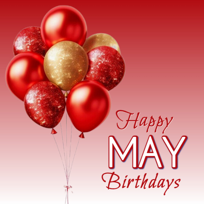 Plantilla de Maximalist Happy May Birthdays Instagram Post | PosterMyWall