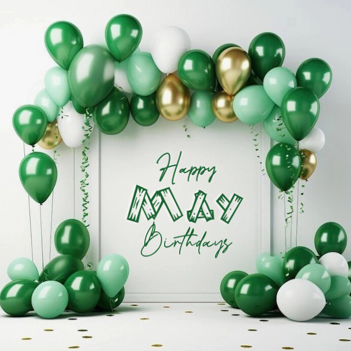 Maximalist Happy May Birthdays Instagram Post Template | PosterMyWall