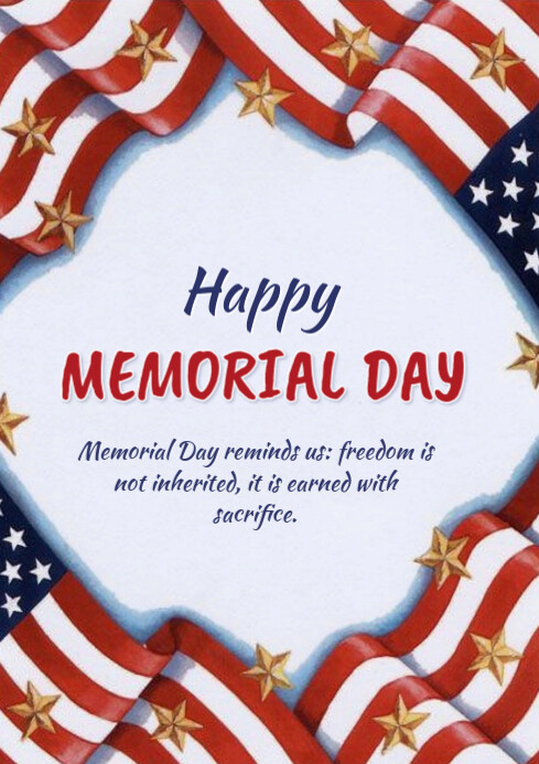 Maximalist Happy Memorial Day A4 Templat | PosterMyWall