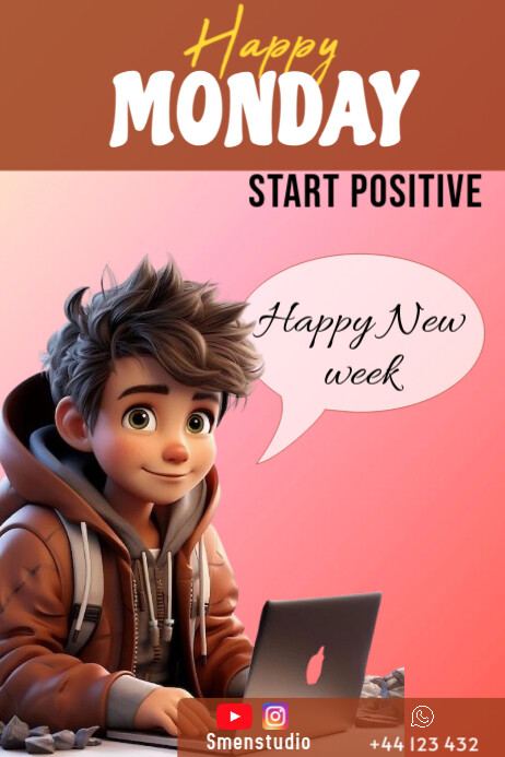 Maximalist Happy Monday Poster Template | PosterMyWall