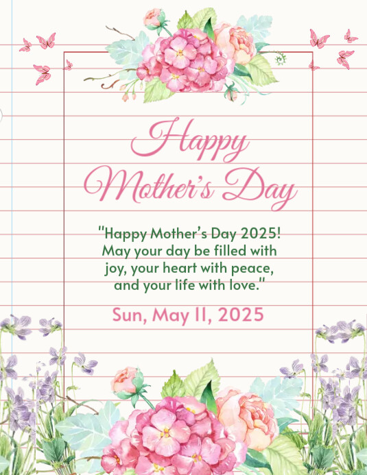 Maximalist Happy Mother's Day Wish Flyer (us Letter) Template ...
