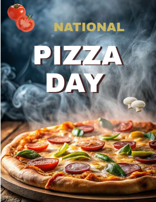Maximalist Happy National Pizza Day Flyer (us Letter) Template ...