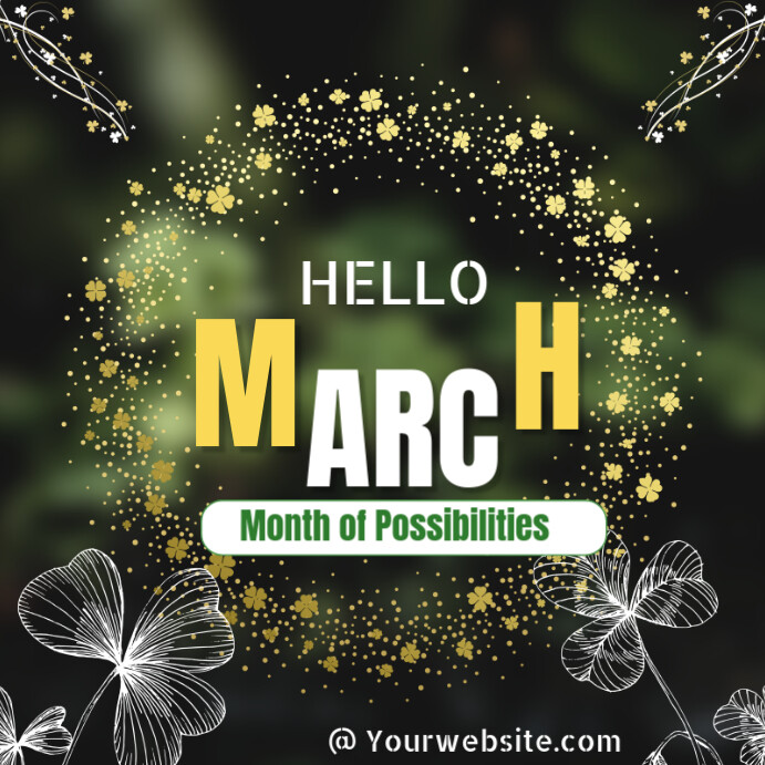 Maximalist Happy New Month March Greetings Online Design Flyer/template ...