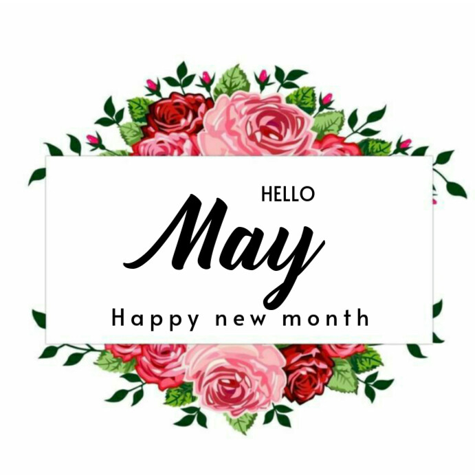 Copy of Maximalist Happy New Month Of May Greeting Card Instagram Post ...