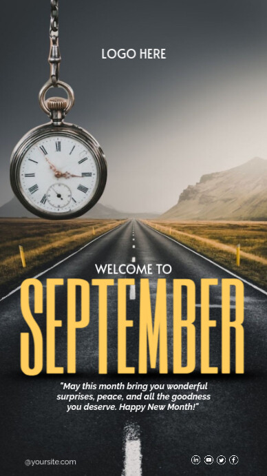 Maximalist Happy New Month September – Greeting Flyer/poster Template ...