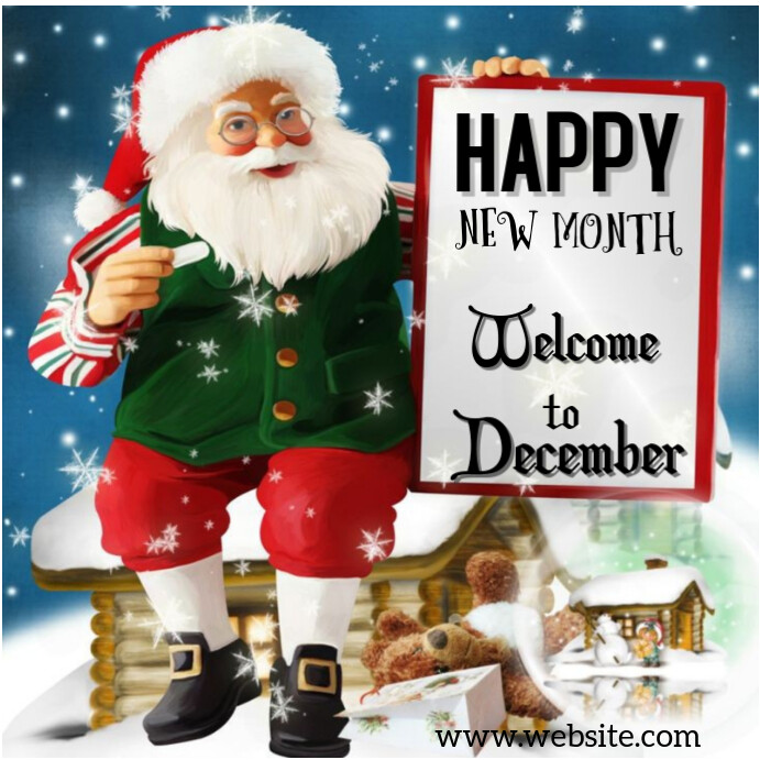 Maximalist Happy New Month Welcome To December Instagram Post Template ...