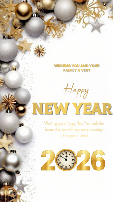 Maximalist Happy New Year Greating 2026 Instagram Story Template ...