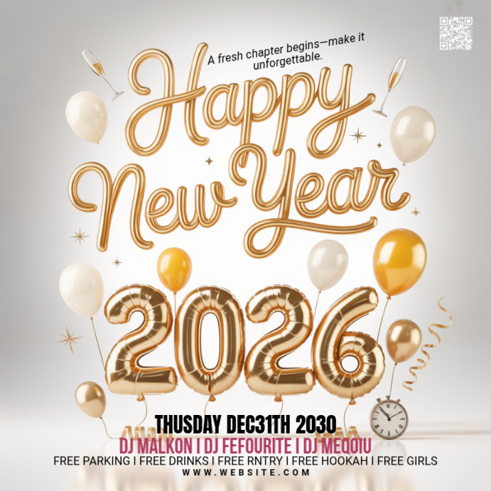 Maximalist Happy New Year Instagram Post Template | PosterMyWall