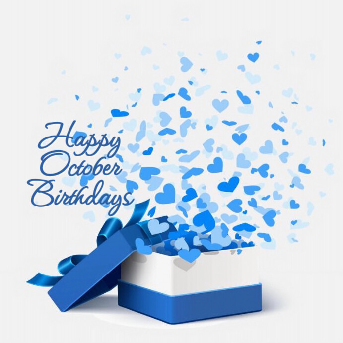 Maximalist Happy October Birthdays Instagram Post Template | PosterMyWall