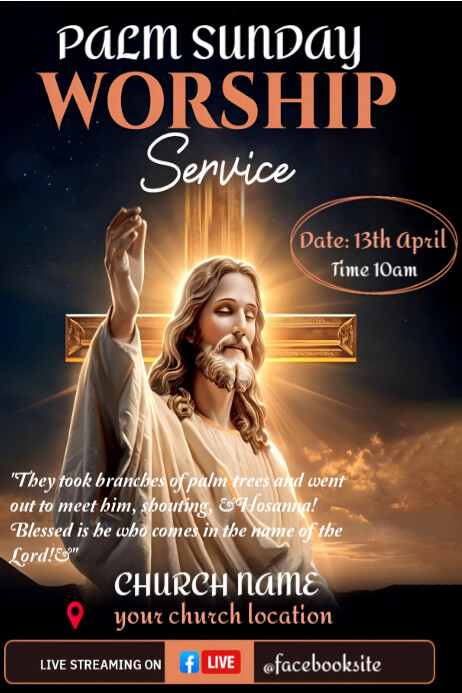 Maximalist Happy Palm Sunday Poster Template | PosterMyWall