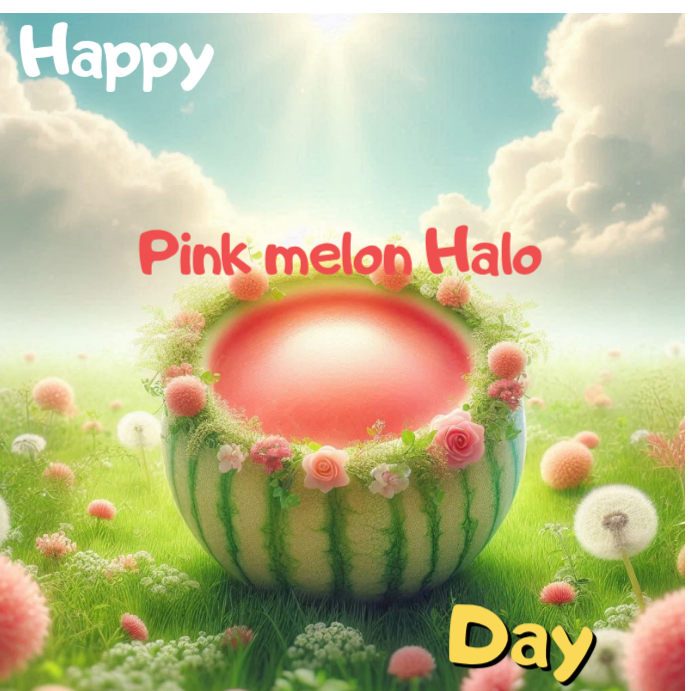 Maximalist Happy Pink Melon Halo Day Instagram Post Template | PosterMyWall