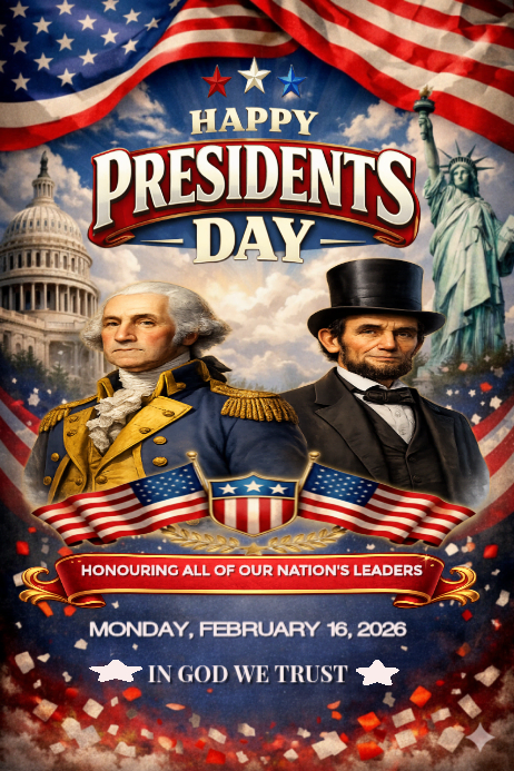 Copy of Maximalist Happy Presidents Day Usa Flyer Poster | PosterMyWall