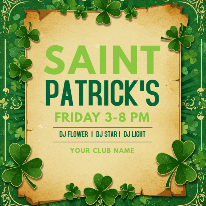Maximalist Happy Shamrock Day Instagram Post Template | PosterMyWall
