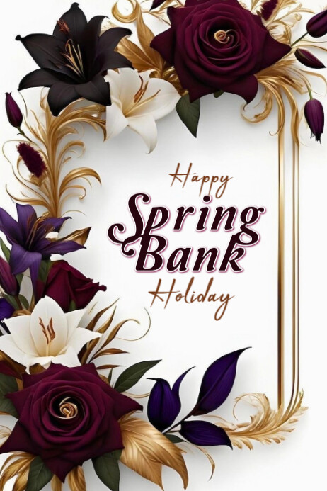 Maximalist Happy Spring Bank Holiday Banner 4' × 6' Template | PosterMyWall