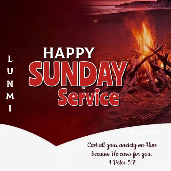 Maximalist Happy Sunday Service Instagram Post Template | PosterMyWall