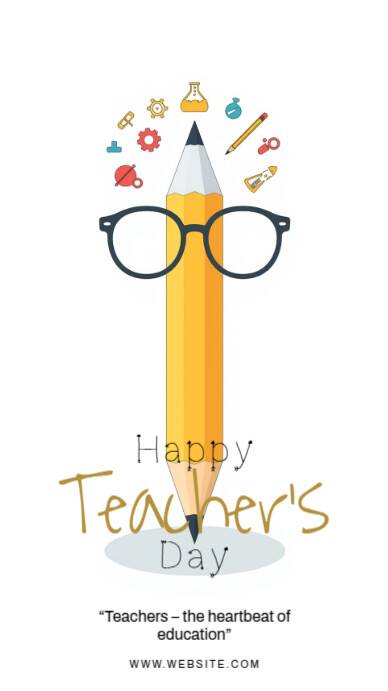 Maximalist Happy Teacher's Day Facebook Story Template | PosterMyWall