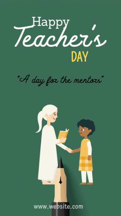 Maximalist Happy Teacher's Day Facebook Story Template | PosterMyWall