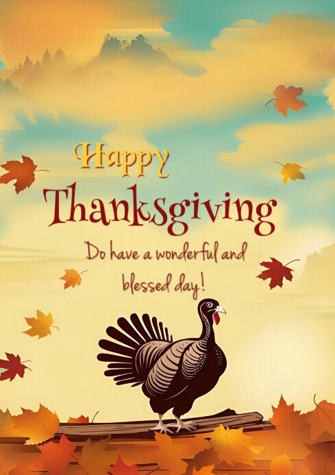 Maximalist Happy Thanksgiving A4 Template | PosterMyWall