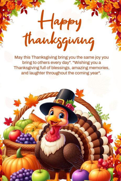 Maximalist Happy Thanksgiving Wishes Template Design Poster Modelo ...