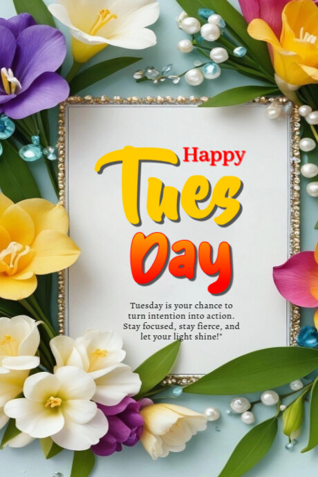 Maximalist Happy Tuesday Poster Template | PosterMyWall