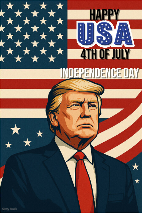 Maximalist Happy Usa 4th Of July Independence Day Poster Template ...