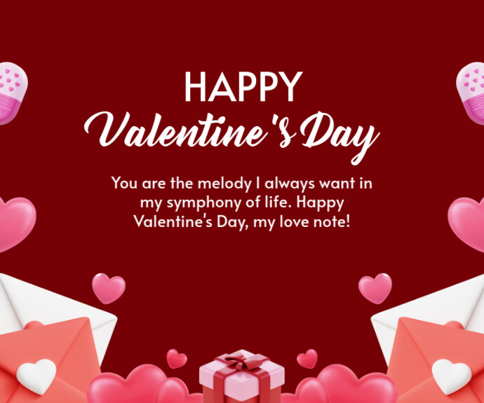 Maximalist Happy Valentine's Day Medium Rectangle Template | PosterMyWall