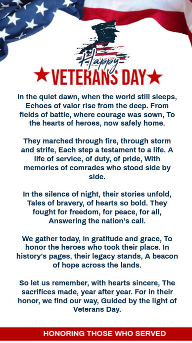 Maximalist Happy Veterans Day Spoken Words Template Design Whatsapp ...
