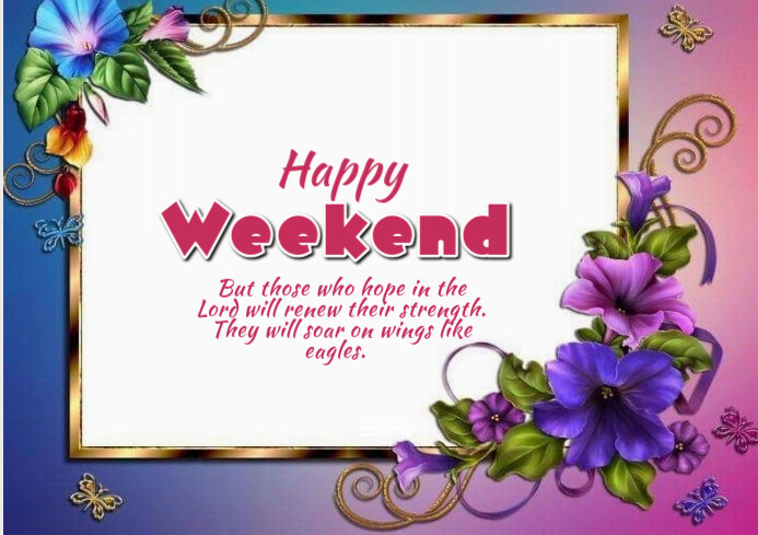 Maximalist Happy Weekend A4 Template | PosterMyWall