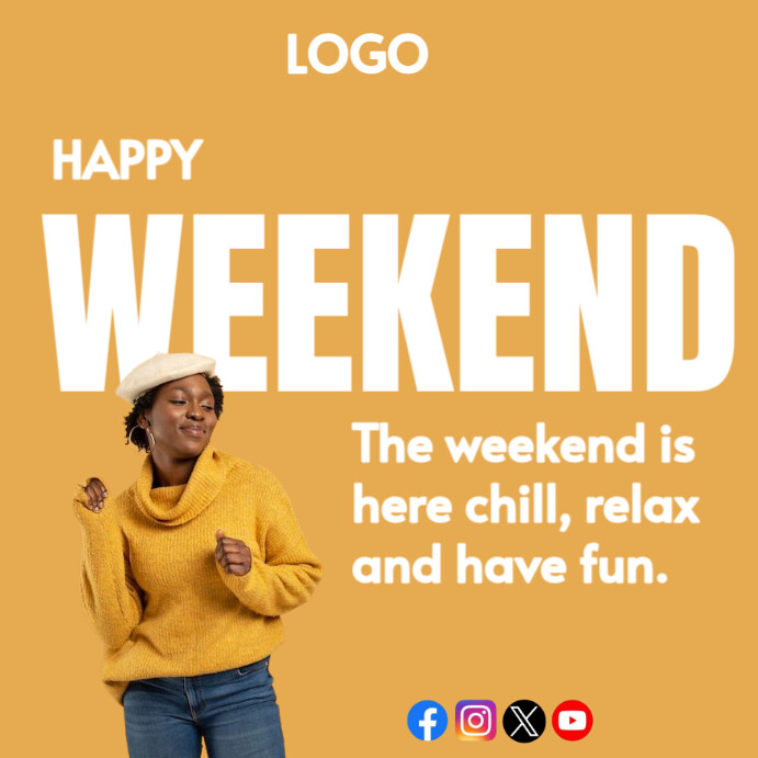 Maximalist Happy Weekend Instagram Post Template | PosterMyWall
