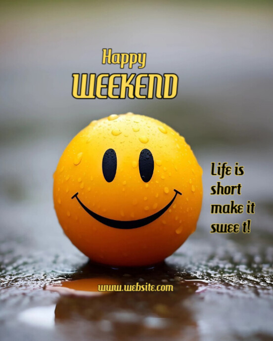 Maximalist Happy Weekend Vibe Instagram Portrait Template | PosterMyWall