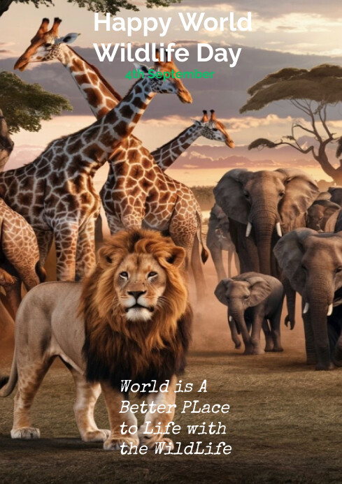 Plantilla de Maximalist Happy Wildlife Day A1 | PosterMyWall
