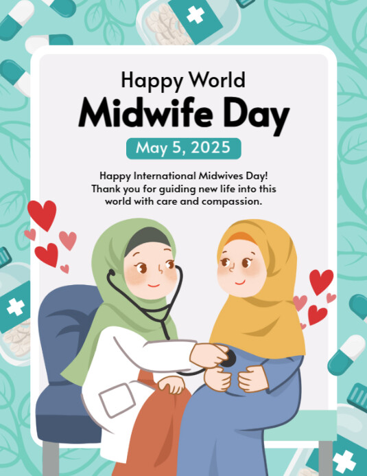 Maximalist Happy World Midwife Day Flyer (us Letter) Template ...
