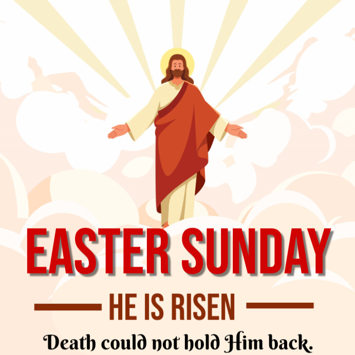 Plantilla de Maximalist He Is Risen Easter Sunday Instagram Post ...