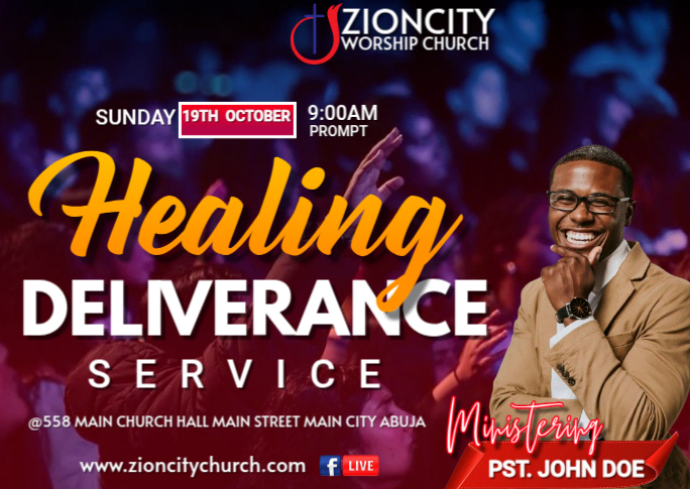 Maximalist Healing And Deliverance Service Postcard Template | PosterMyWall