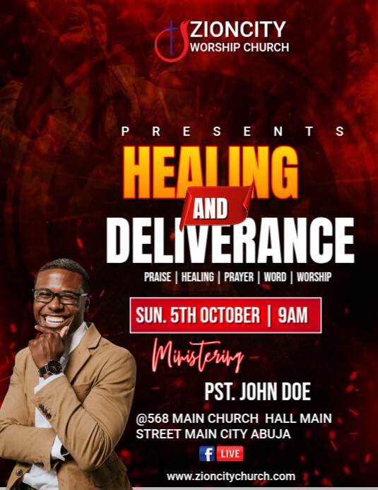 Maximalist Healing And Deliverance Sunday Service Flyer (us Letter ...