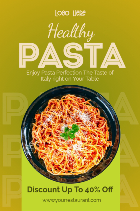 Maximalist Healthy Pasta Poster Template | PosterMyWall