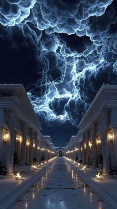 Maximalist Heavenly Storm Pathway Background Digital Display (9:16 ...