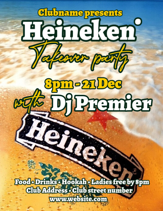 Maximalist Heineken Takeover Party Flyer Flyer (us Letter) Template ...