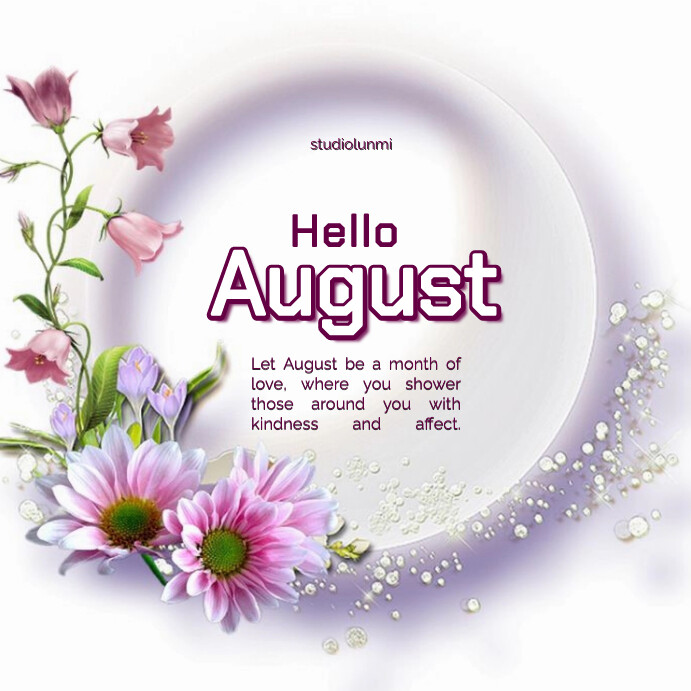 Maximalist Hello August Instagram Post Templat | PosterMyWall