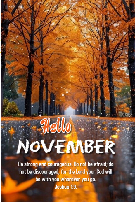 Maximalist Hello November Banner 4' × 6' Template | PosterMyWall