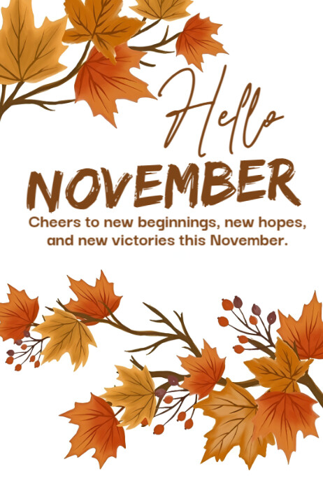 Maximalist Hello November Poster Template | PosterMyWall