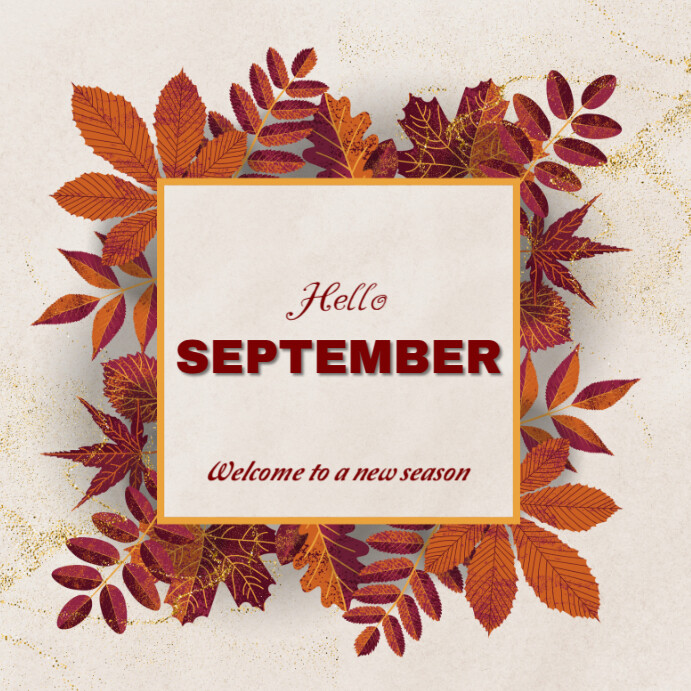 Maximalist Hello September Welcome To September Instagram Post Template ...