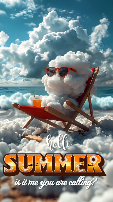 Maximalist Hello Summer Whatsapp Status Template | PosterMyWall
