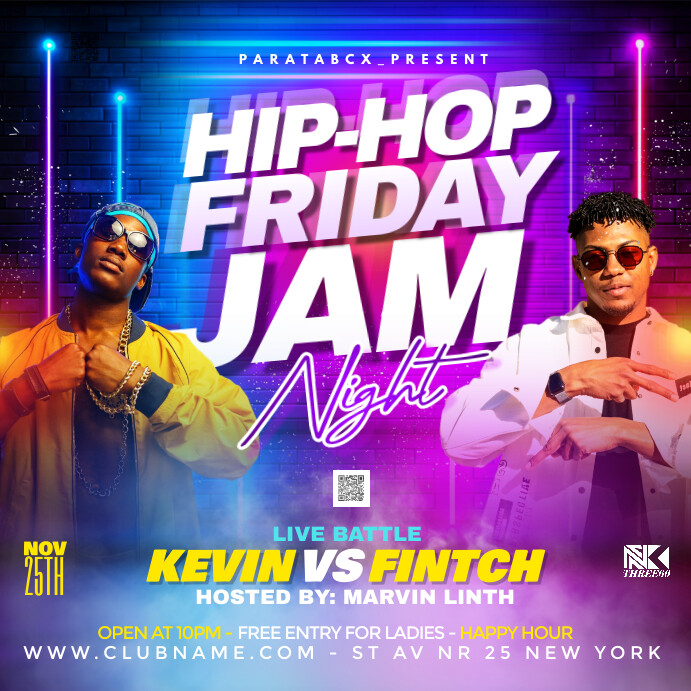 Maximalist Hip-hop Friday Night Instagram Pos Template | PosterMyWall